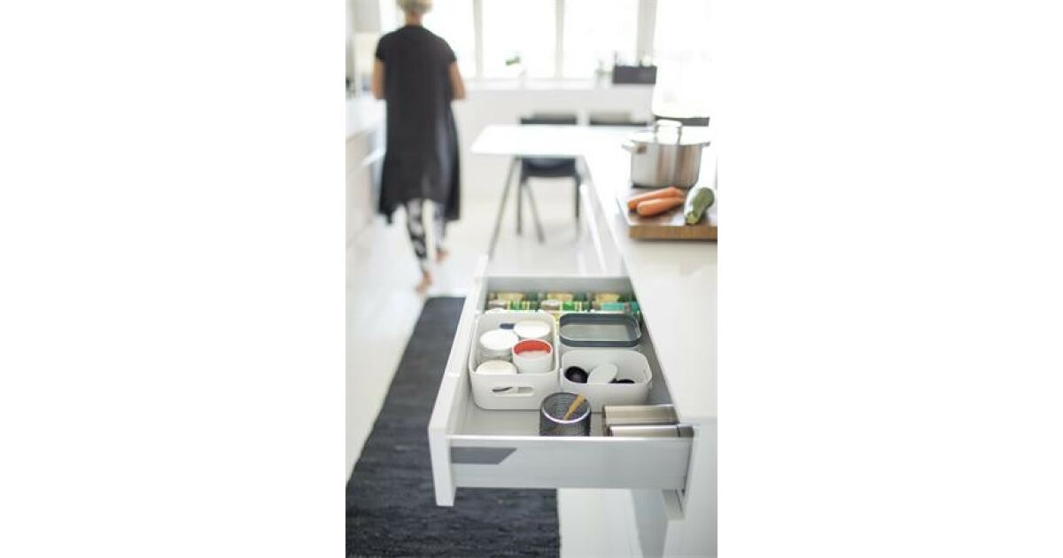 Műanyag tárolódoboz, 1,5 liter, SMARTSTORE Compact S, fehér | Pepita.hu