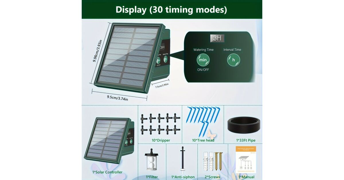 Sistem de irigare prin picurare solar de 1,1W și sistem automat de ...