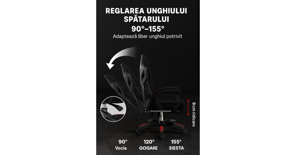 ROHS® ExtremePro Gamer Szék szövetből, Ergonomikus, Állítható ...