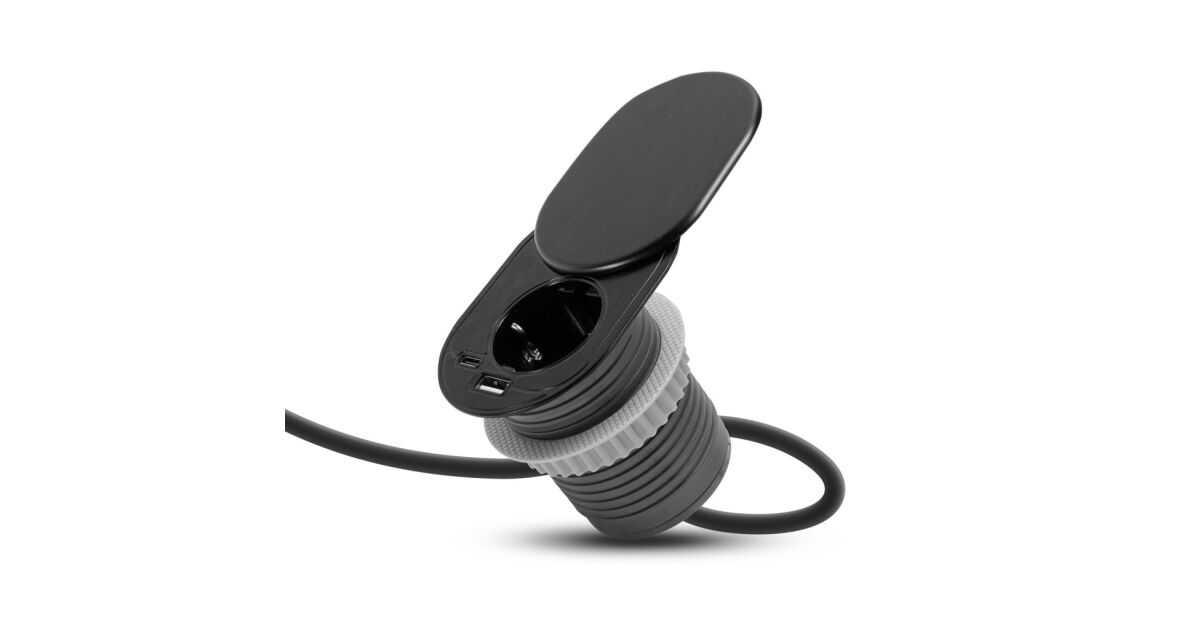Rejtett, beépíthető konnektor + USB + Type-C - Slide it technológiával ...