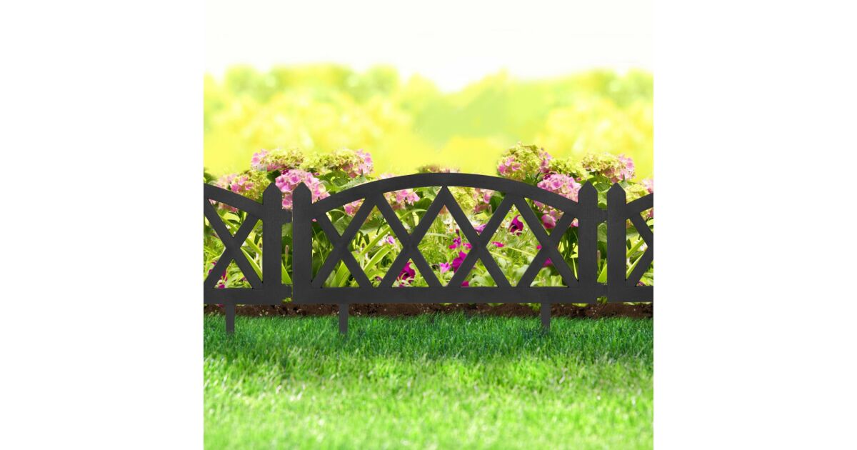Virágágyás szegély / kerítés - 60 x 24 cm - fekete | Pepita.hu