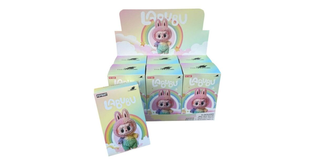 Gyüjthető Szivárványszínű labubu szörnyecske 18 cm pop mart secret ...
