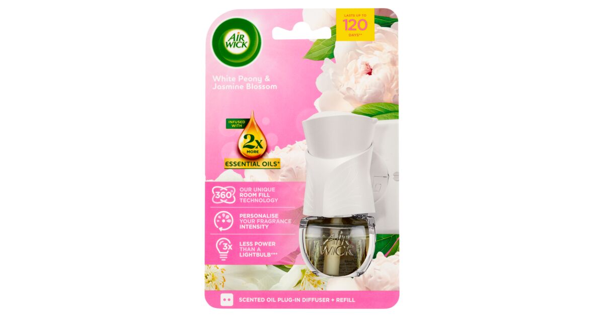 Air Wick Električni osvježivač zraka Bijeli božur i punjenje mirisom ...