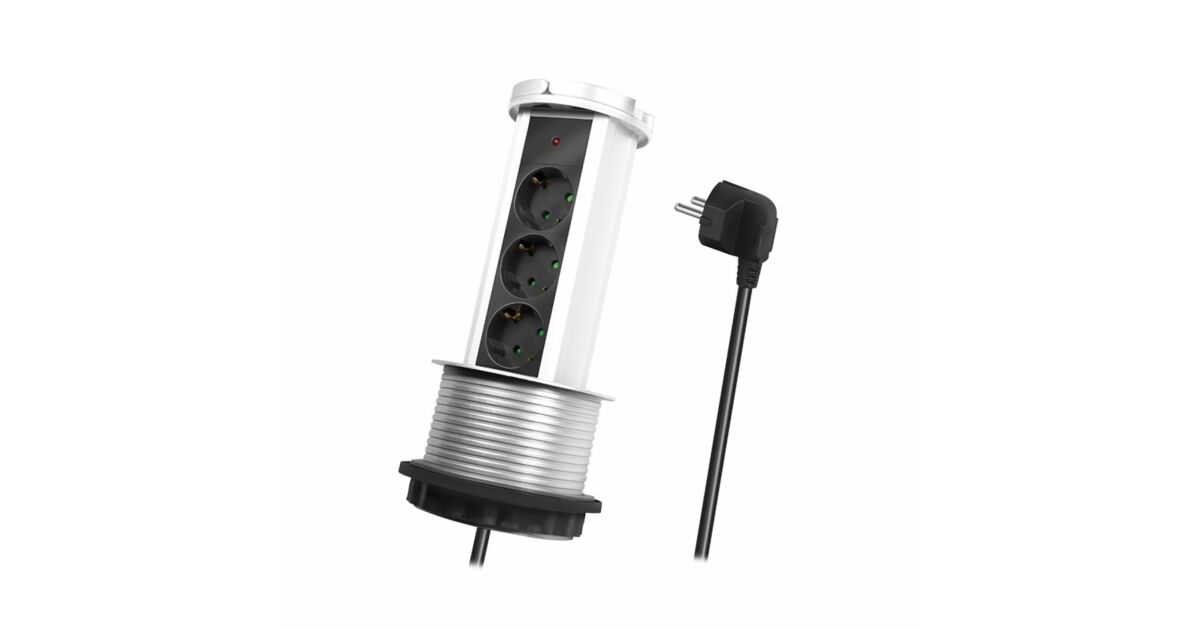 Logilink Outlet strip, 3 safety sockets, pop-up, 100mm (LPS235A ...