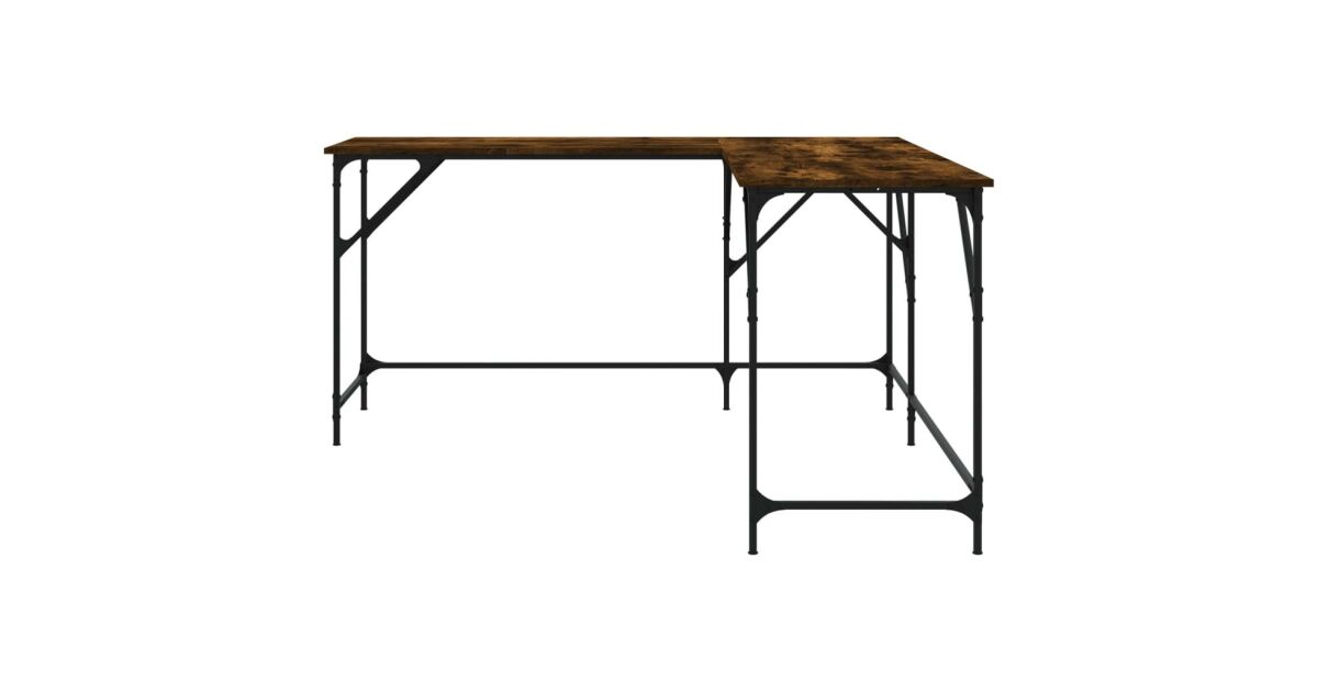 füstös tölgy színű szerelt fa íróasztal 149x149x75 cm | Pepita.hu