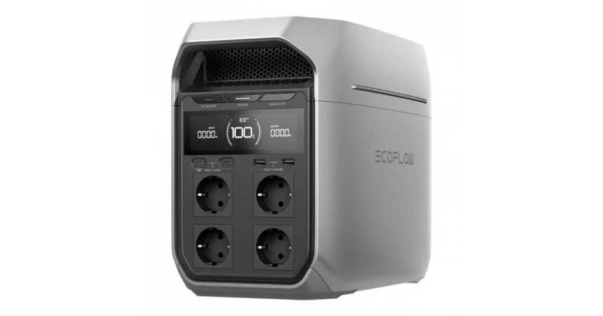 Tragbare Ladestation EcoFlow Delta 3 Plus LiFePO4 1kWh 1800W USV 10ms ...