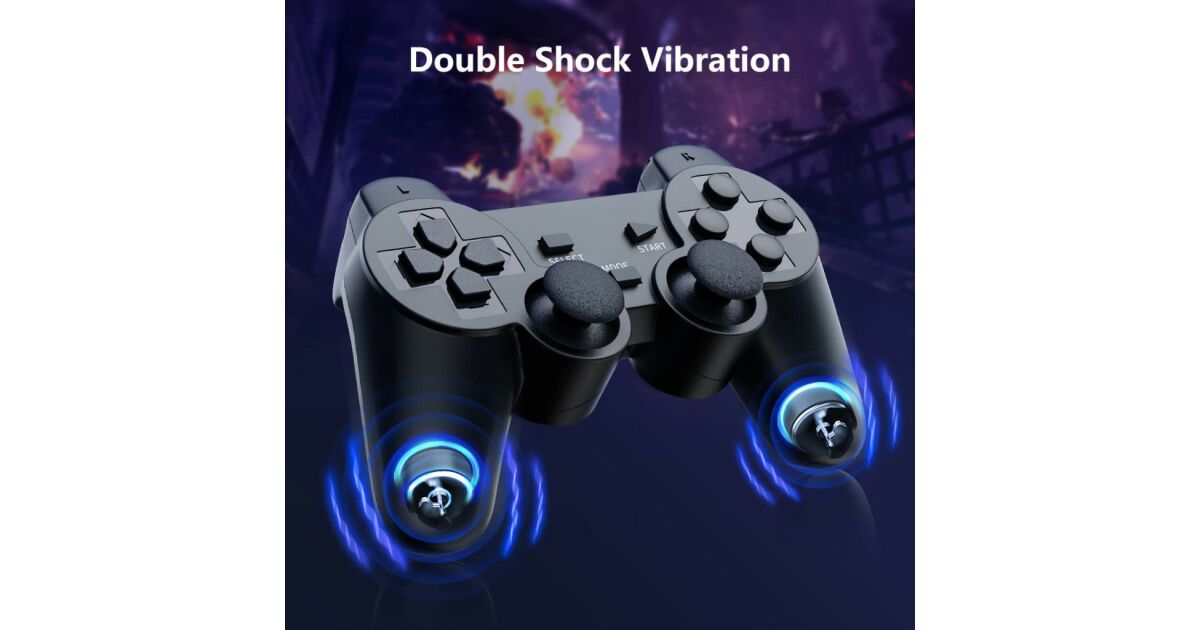 Vezeték nélküli vezérlő PS2 2.4G-hez, Double Shock Vibration Twin Shock ...