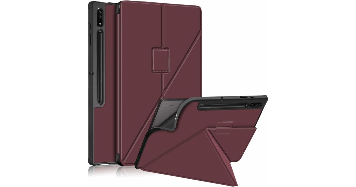 Eleganten ovitek za Galaxy Tab S8 Ultra 5G! - Usnjen, rjav, s stojalom ...