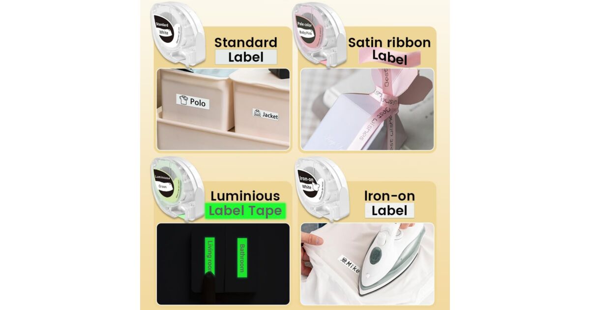 Imprimanta Termica PLEMORY® Etichete, Portabila-1000mAh, Fara Cernela, Imprima pe 4 tipuri de ...