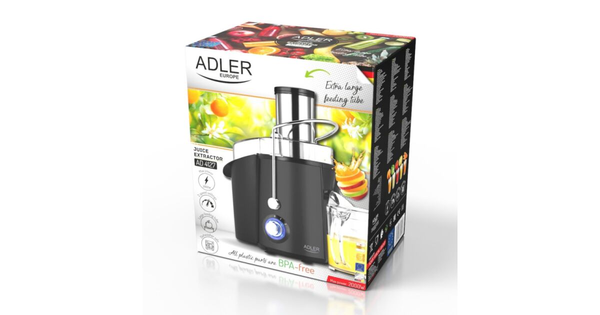 Adler AD 4127 gyümölcscentrifuga, 2 sebesség, 1000 W, 18000 fordulat ...