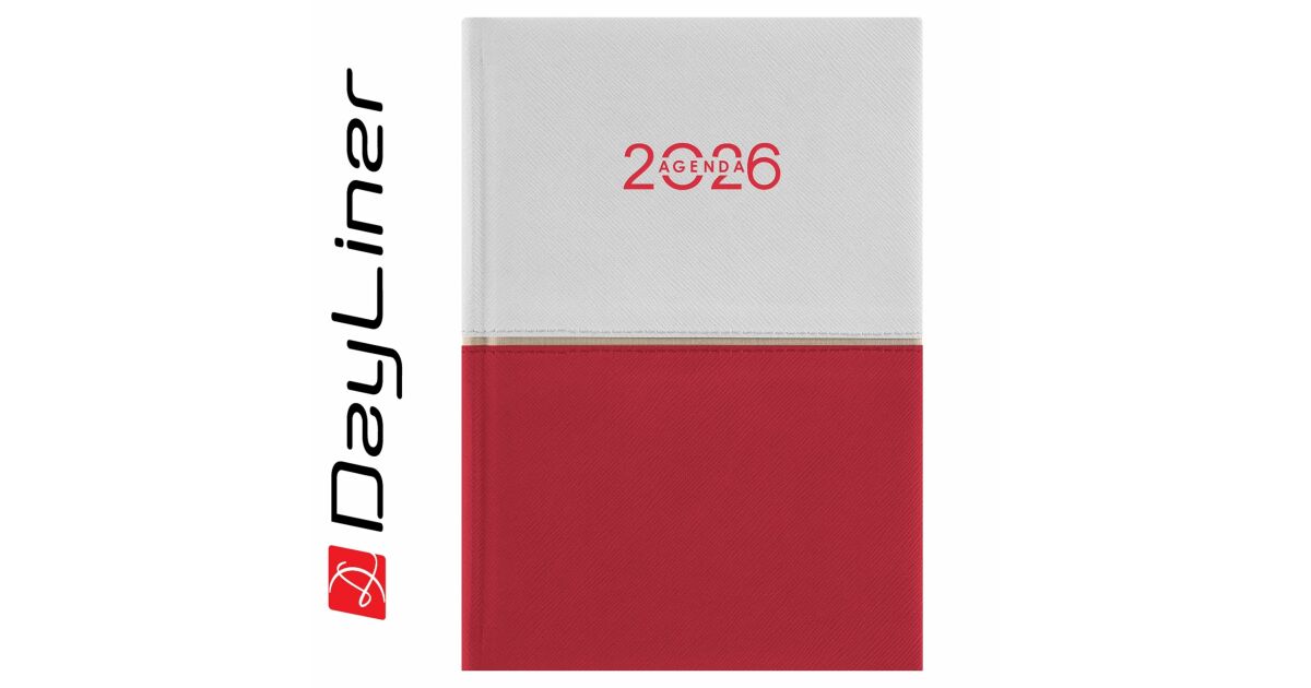 Dayliner agenda Contrast A5 napi fehér-piros 2026 | Pepita.hu