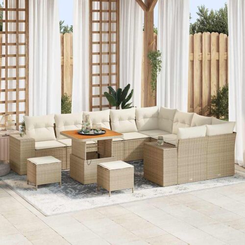 Set canapea de grădină 12 buc Bej și crem 80 x 80 x 71 cm | Pepita.com