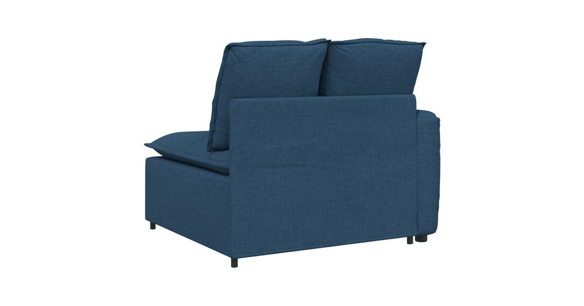 Canapea modulară albastră, modul final cu brațe și perne, 100 cm ...