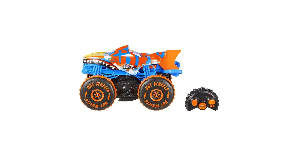 HOT WHEELS MONSTER TRUCK HAIE GEGEN DINOS FERNSTEUERBARER WAGEN ...