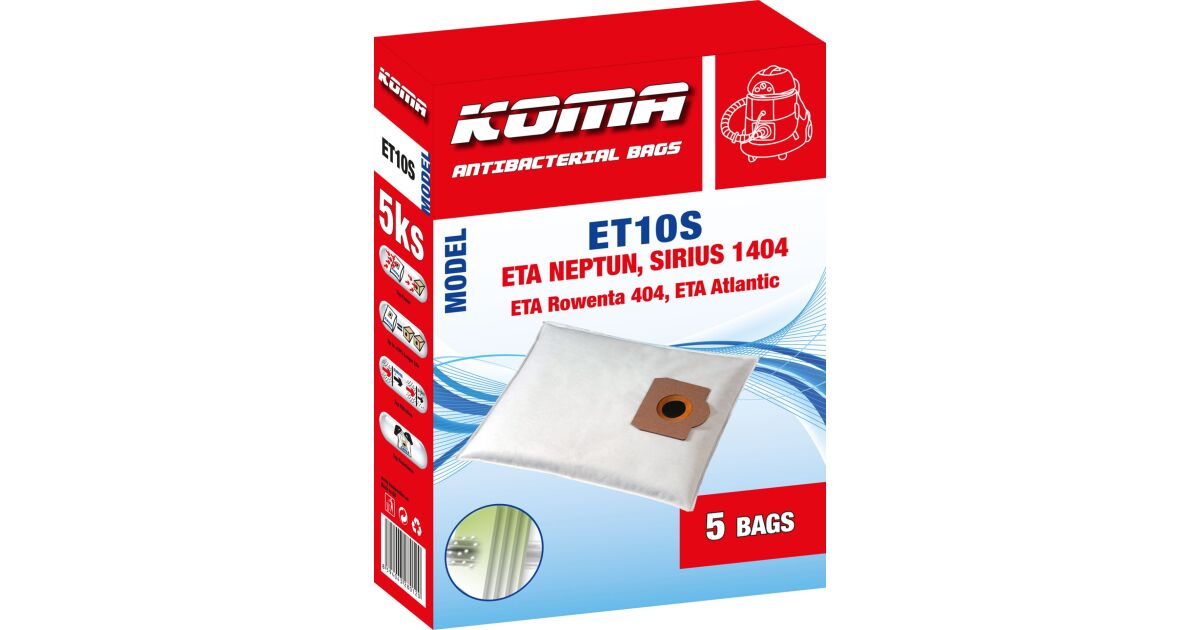 KOMA ET10S - 25 darabos porzsákkészlet ETA Neptun 1404, 3404, Rowenta ...