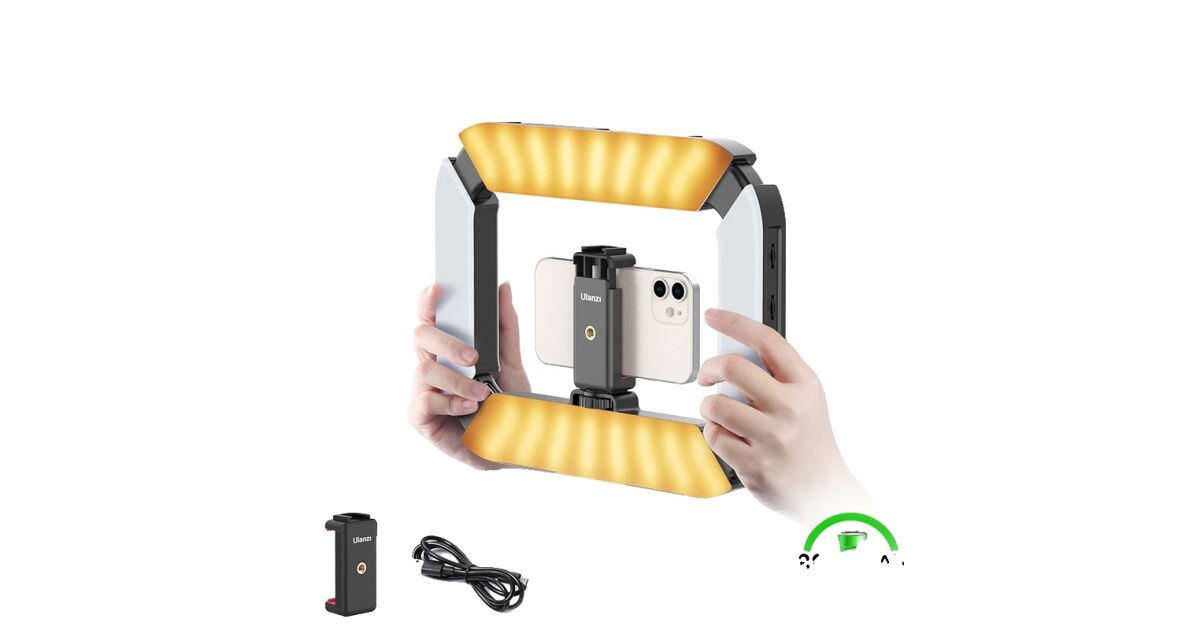 Ulanzi U-200 Ring Light, BI-Color 3200K-5600K, teljes kiegészítő csomag ...