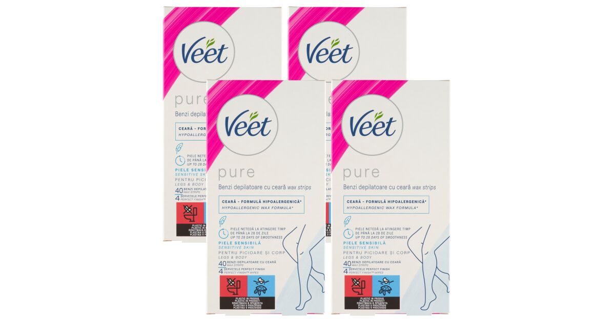 Veet Pure Cold Resin Strips for sensitive skin 4x40pcs | Pepita.com