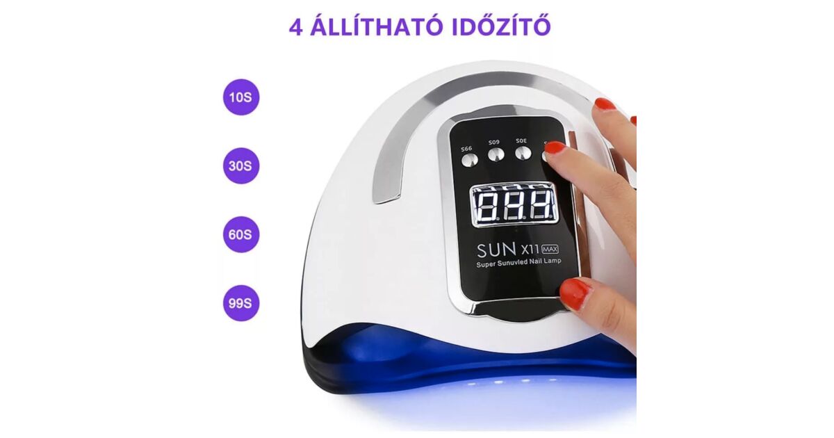 Sun X11 Max Uv/Led Professzionális Műkörmös lámpa - 280w 66led | Pepita.hu