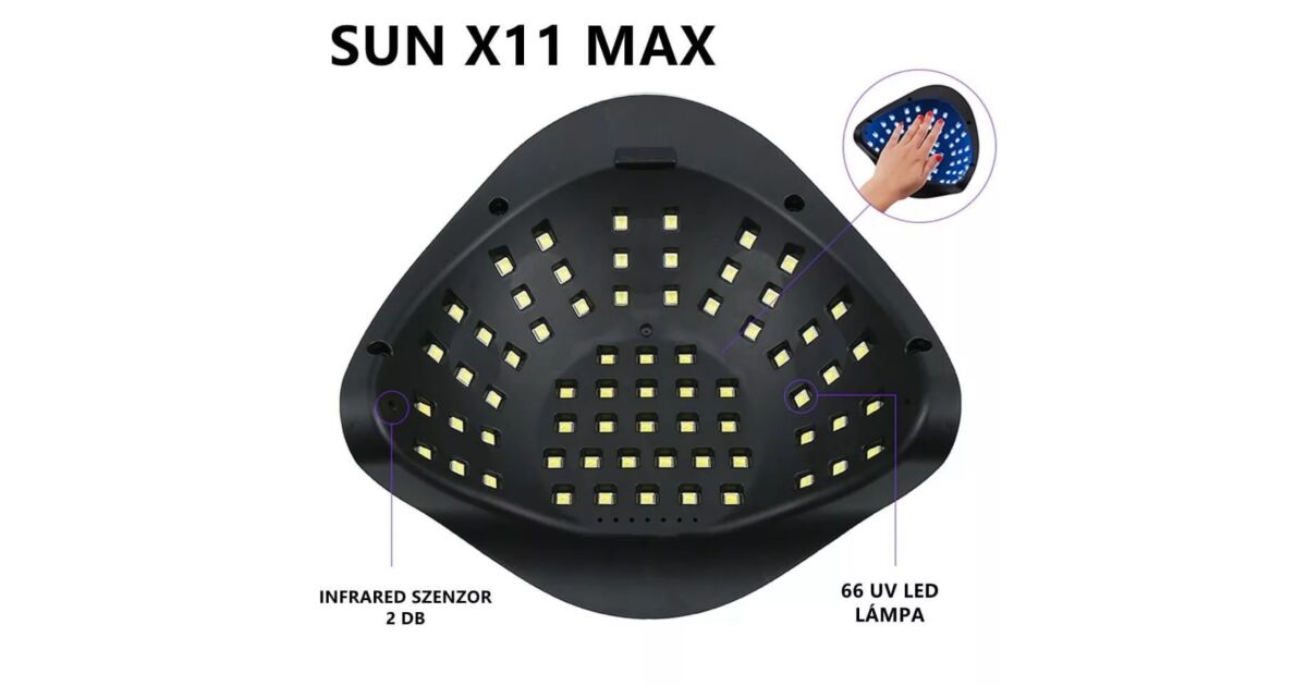 Sun X11 Max Uv/Led Professzionális Műkörmös lámpa - 280w 66led | Pepita.hu