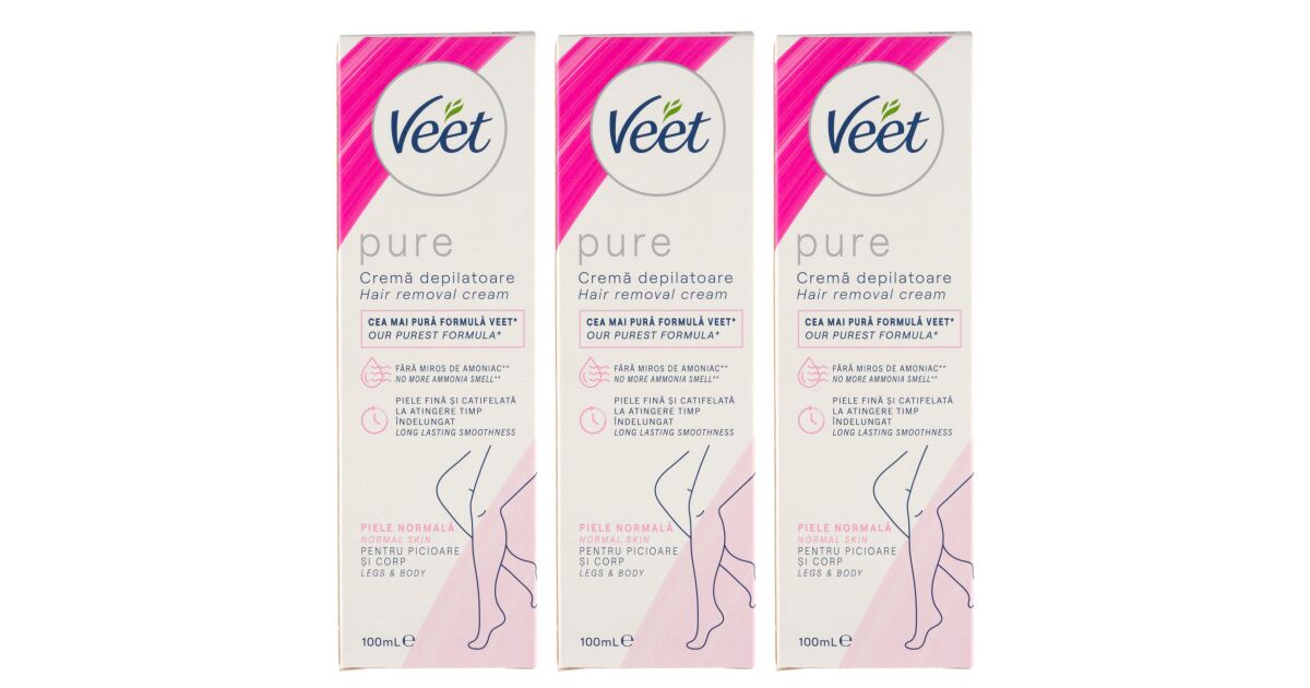 Veet Silk&Fresh Szőrtelenítő krém normál bőrre 3x100ml | Pepita.hu
