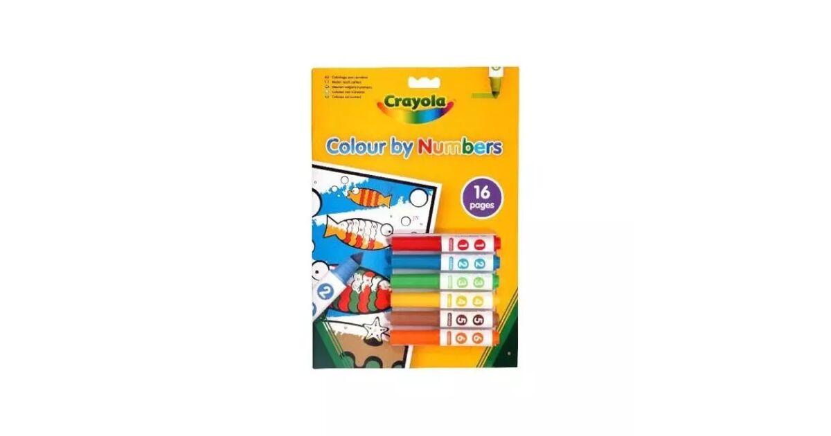 Crayola: Carte de colorat cu numere şi markere lavabile | Pepita.com