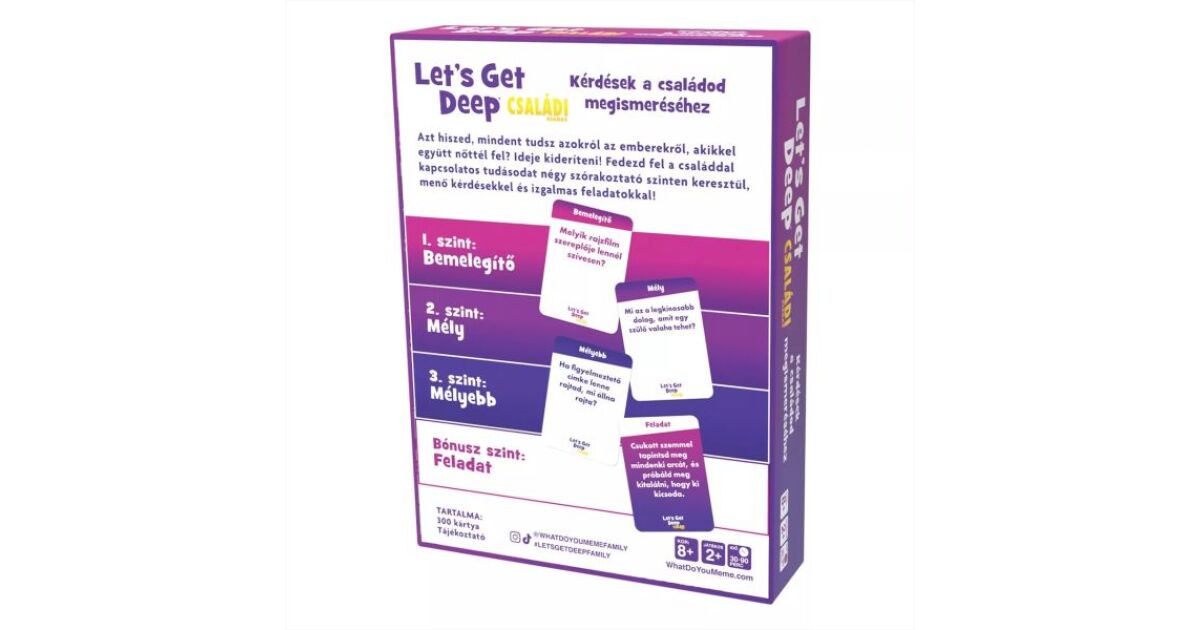 Let's Get Deep - spoločenská hra v maďarskom jazyku - rodinná edícia ...