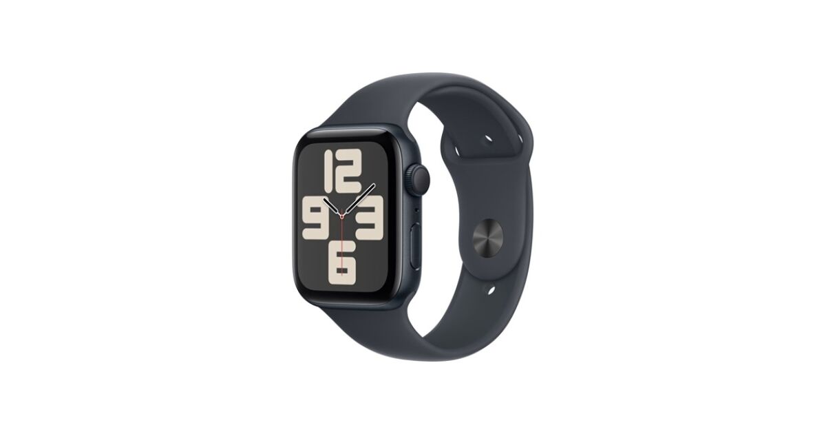 Apple Watch SE2 v3 GPS (44mm) éjfekete alumínium tok, éjfekete ...