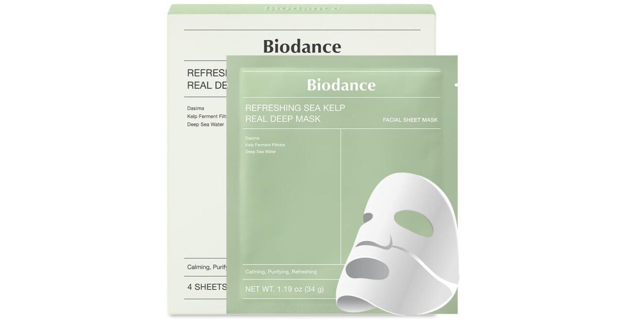Set, Biodance, erfrischende Meeresalgen, reinigende Tuchmaske, für das ...