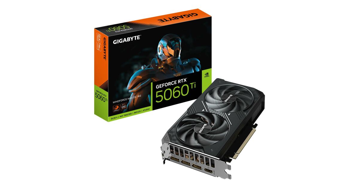 GIGABYTE GeForce RTX 5060 Ti WINDFORCE MAX OC 16G NVIDIA 16 Giga Bites ...
