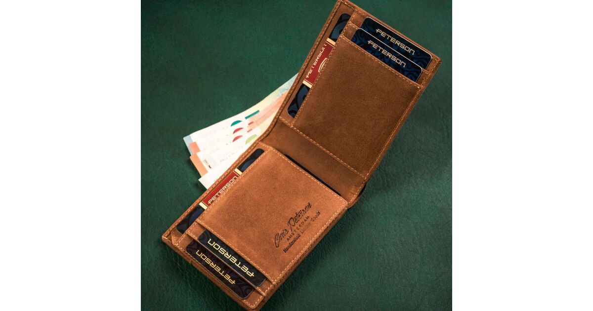 Skórzany męski portfel Peterson PTN N79 2-1-5 | Pepita.com