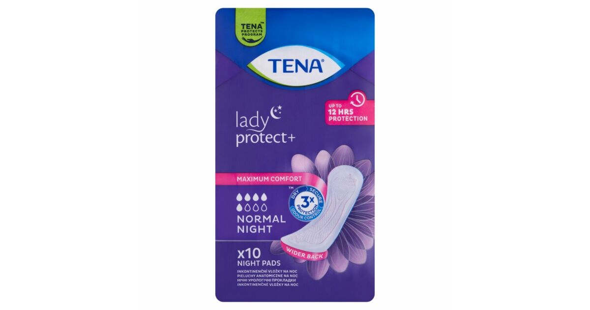 Tena Lady Protect+ Normal Night Incontinence Pads 4x10pcs | Pepita.com