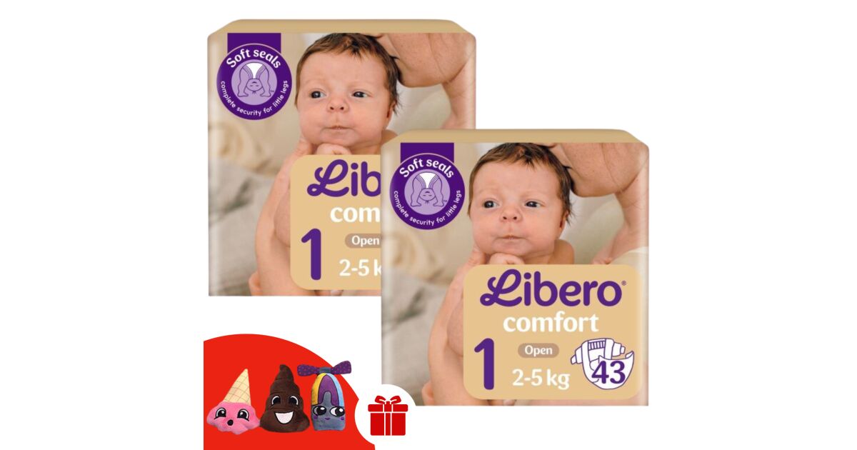 Libero Comfort Diaper 2-5 kg Newborn 1 (86pcs) + Gift 3 pcs. | Pepita.com