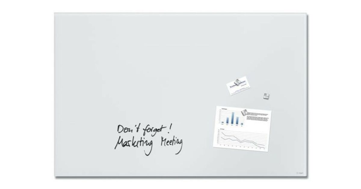 Mágneses üvegtábla, 100x65x1,5 cm, SIGEL Artverum® , szuper fehér, matt | Pepita.hu