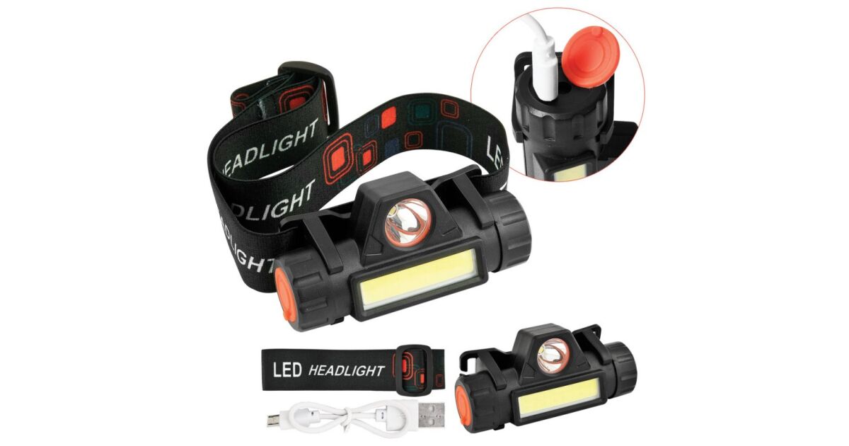 Lanterna de cap, LED/COB, magnet, acumulator 18650 li-ion, incarcare ...