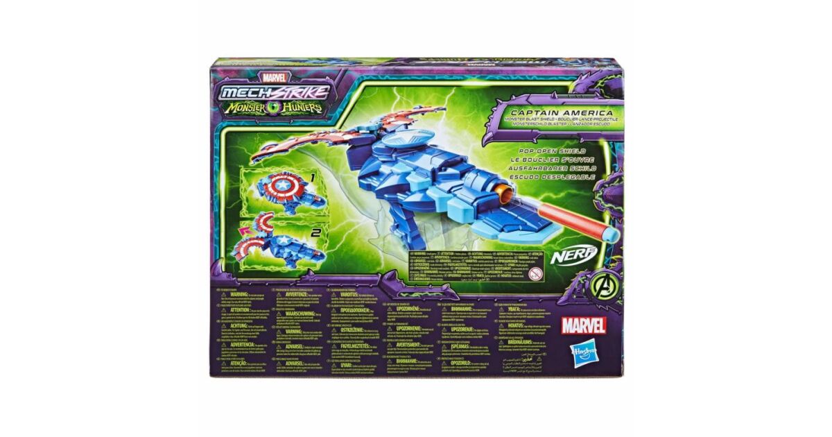 Nerf Marvel Mech Strike Monster Hunters Amerika Kapitány szivacslövő ...