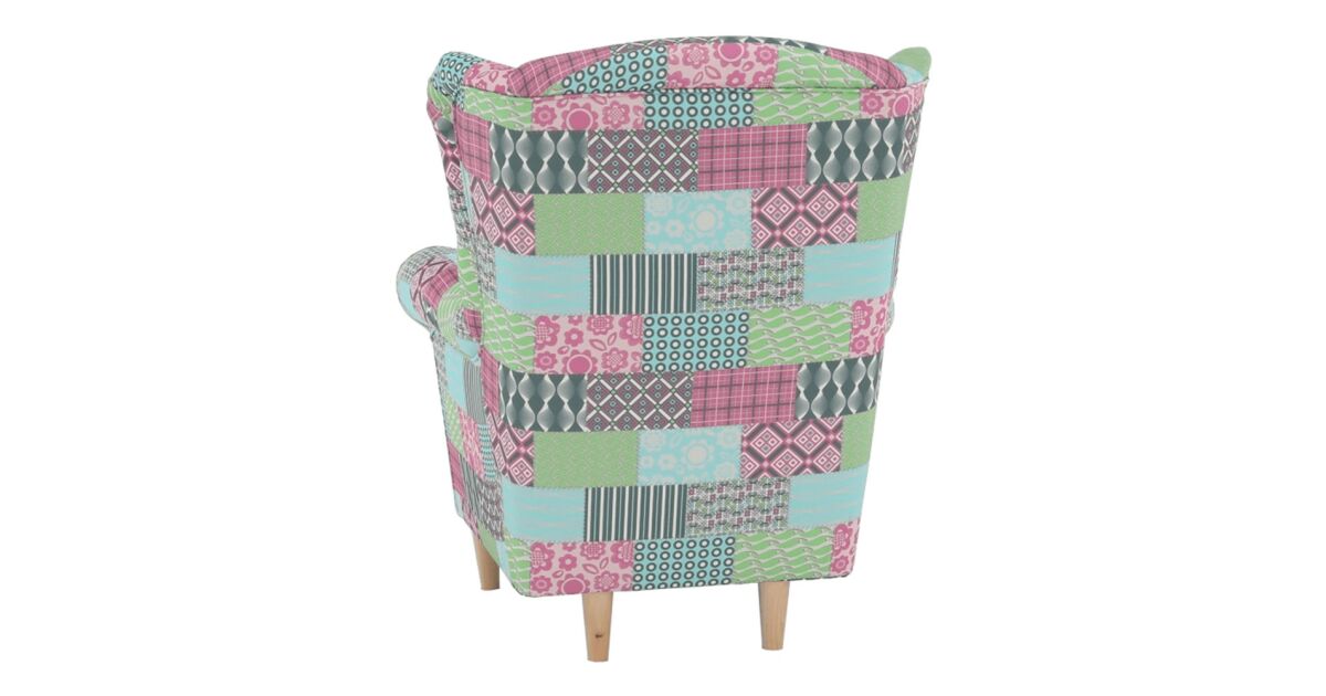 Füles fotel, szövet patchwork, CHARLOT | Pepita.hu