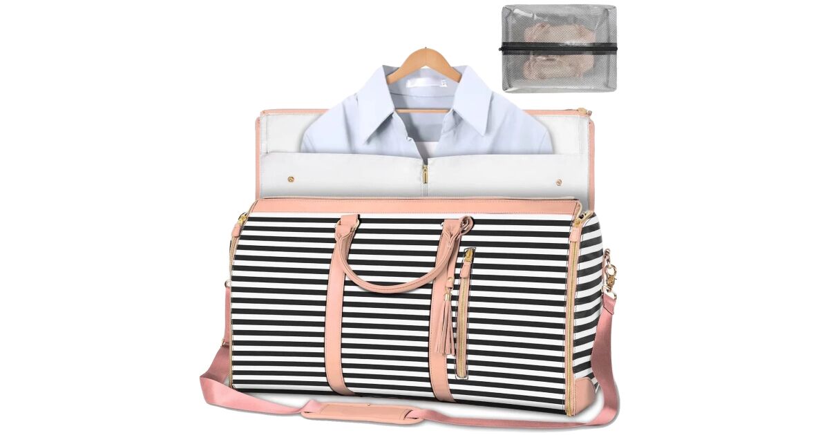 Utazós táska, nagy kapacitású, alkalmi dizájn, fekete csík | Pepita.hu