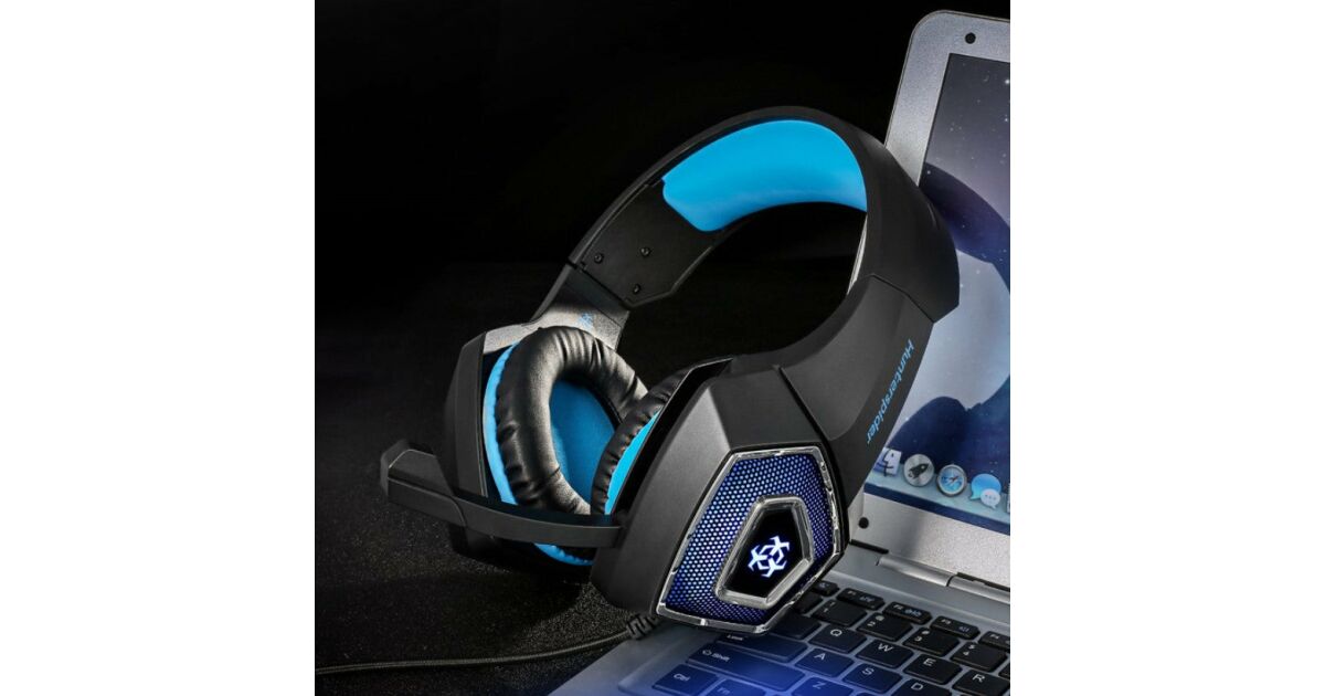 Casti gaming, HunterSpider V1 pro, super deep bass, lumina LED in 7 ...