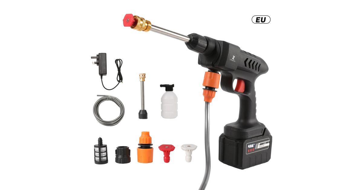 Autómosó pisztoly, vezeték nélküli működés, nagynyomású tisztítás ...