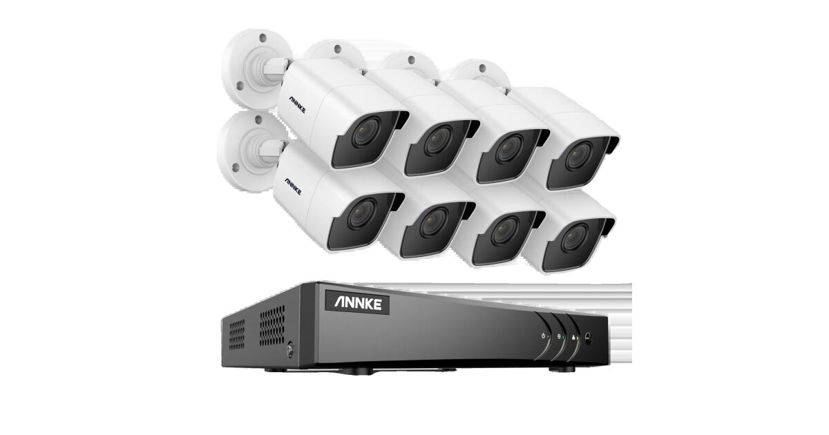 CCTV biztonsági rendszer, H265+ tömörítés, 5 MP Ultra HD, 2T, 8 db készlet | Pepita.hu