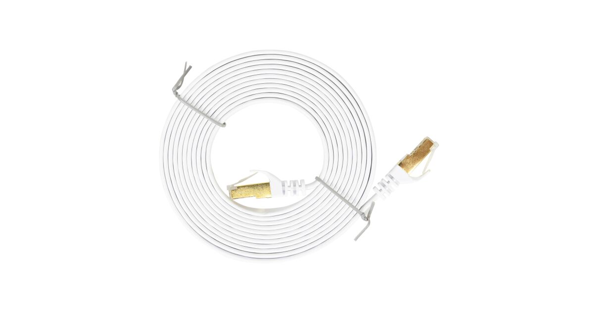 Cablu de retea plat S/STP CAT7 PNI U7030W, 2 x RJ45, 4 perechi de fire ...