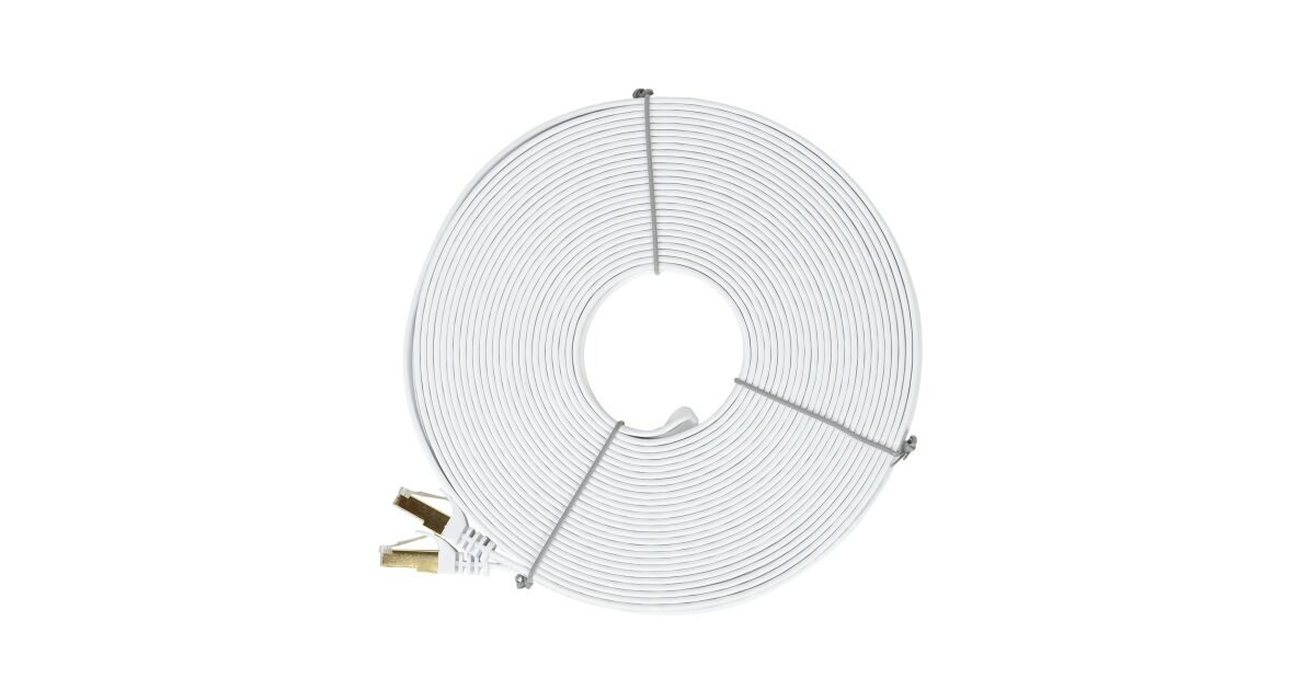 Cablu de retea plat S/STP CAT7 PNI U7200W, 2 x RJ45, 4 perechi de fire ...