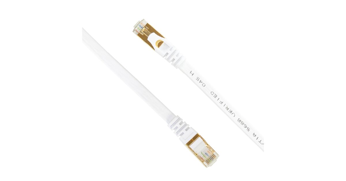 Cablu de retea plat S/STP CAT7 PNI U7200W, 2 x RJ45, 4 perechi de fire ...