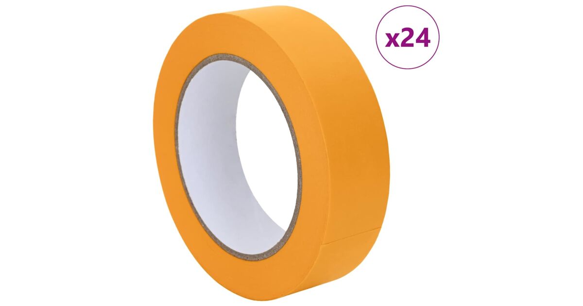 vidaXL Festő Maszkoló Szalagok 24 pcs Sárga 30mm x 50m Papír | Pepita.hu