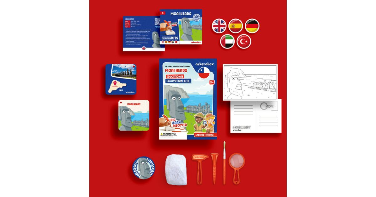 Arkerobox - Oktatási régészeti szett és 3D puzzle, Moai Fejek | Pepita.hu