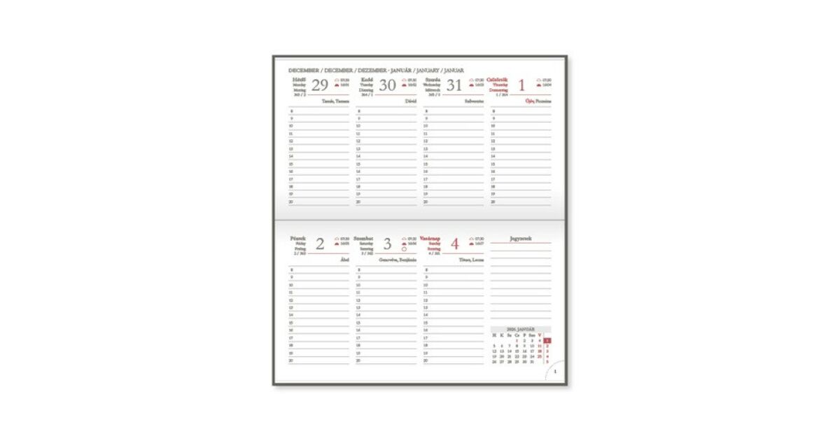 Határidőnapló Period Standard Zsebnaptár fekvő kék műbőr 2026 | Pepita.hu