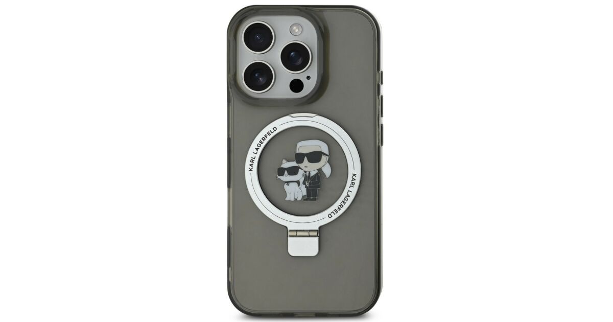 Karl Lagerfeld Ringstand Karl and Choupette iPhone 16 Pro MagSafe tok ...