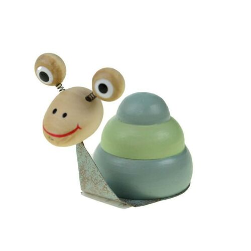 Figura kerti csiga fa 9x4.5x7cm kék/rózsaszín rugós szemekkel | Pepita.hu