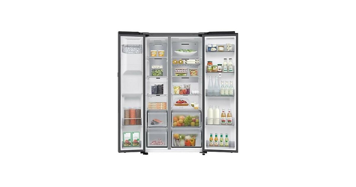 Samsung RS90F66BETEO inox, Side-by-Side, Hűtő:389L, Fagyasztó:225L ...