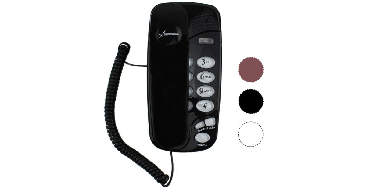 Telefon fix cu fir, montabil pe perete tastatura iluminata, redial ...